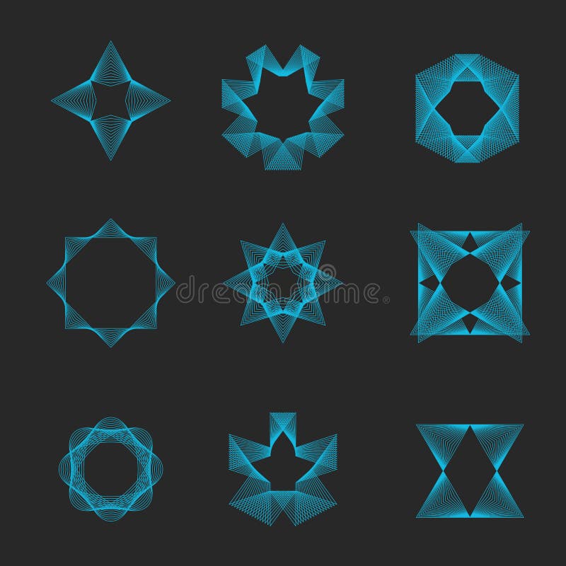 Sacred Geometry Set Logo, Magic Esoteric Shape Monogram, Collection ...