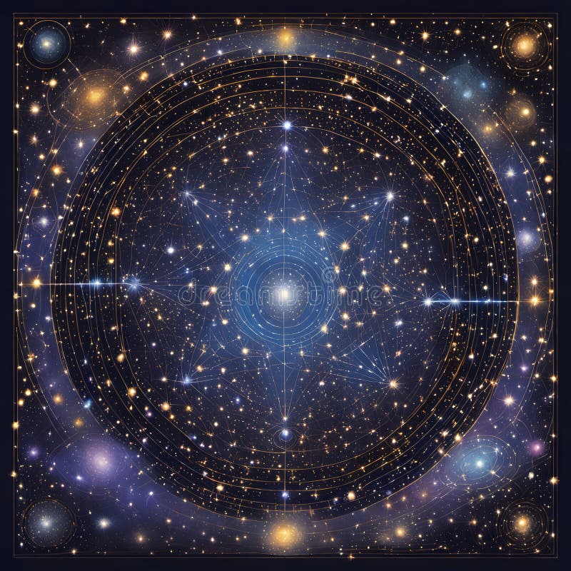 A Sacred Geometry Star Map. Stock Illustration - Illustration of ...