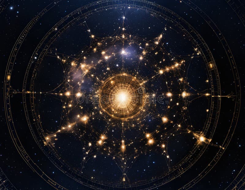 A Sacred Geometry Star Map. Stock Image - Image of astronomy, esoteric ...