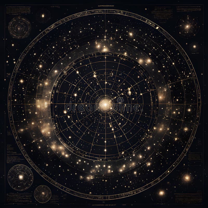 A Sacred Geometry Star Map. Stock Photo - Image of fate, horoscope ...