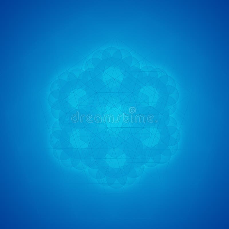 Sacred Geometry Symbol Blue Background Stock Illustration ...