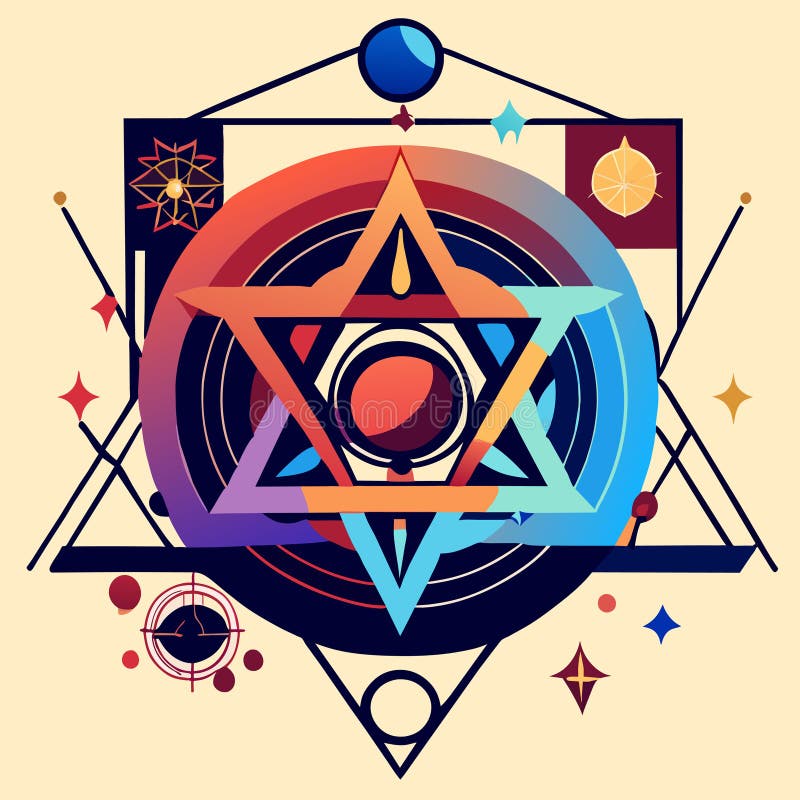 Sacred Geometry Symbol. Colorful Sacred Geometry. Vector Illustration ... Sacred Geometry Symbol. Colorful Sacred Geometry. Vector Illustration ...