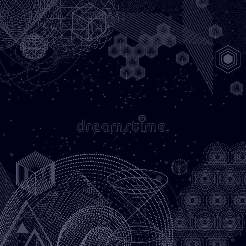 Sacred Geometry Symbols and Elements Background Stock Vector ...