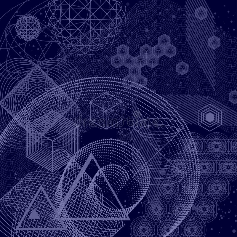 Sacred Geometry Symbols and Elements Background Stock Vector ...