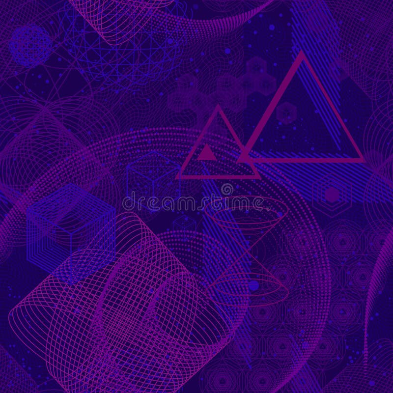 Sacred Geometry Symbols Seamless Pattern Stock Vector - Illustration of ...