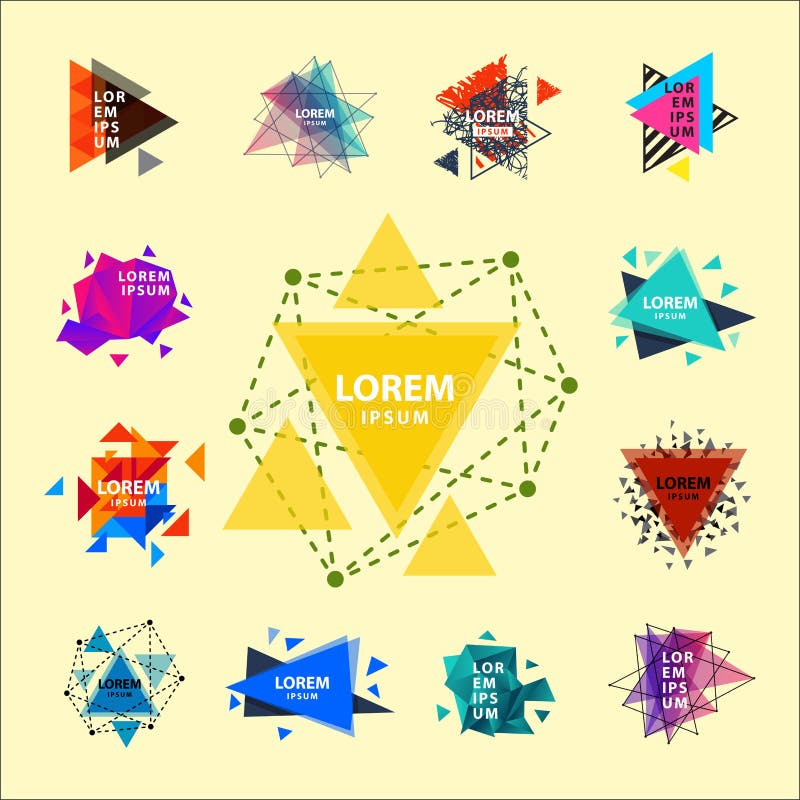 Sacred Geometry Triangle Abstract Logo Figures Elements Mystic Polygon ...