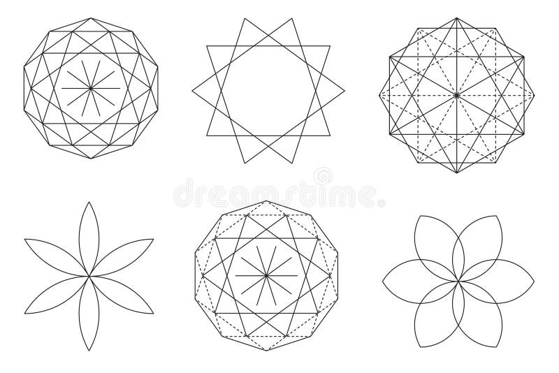 Sacred Geometry Vector Design Elements. Vector Set Stock Vector ...