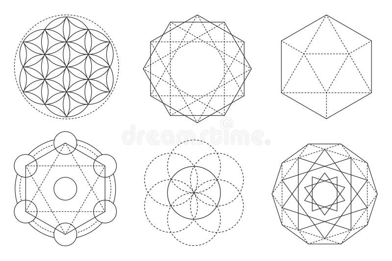 Sacred Geometry Vector Design Elements. Vector Set Stock Vector - Illustration of element ...