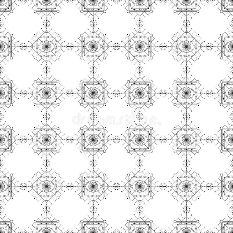 Vector Modern Seamless Sacred Geometry Pattern Hexagon, Black And White ... Vector Modern Seamless Sacred Geometry Pattern Hexagon, Black And White ...