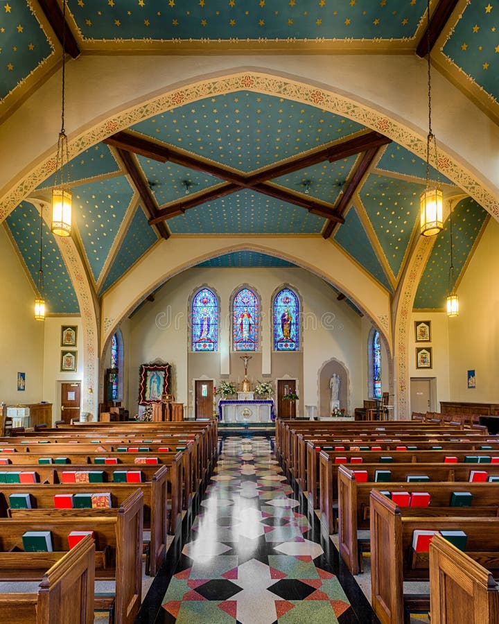 Sacred Heart Cathedral of Raleigh Editorial Stock Photo - Image of blue ...