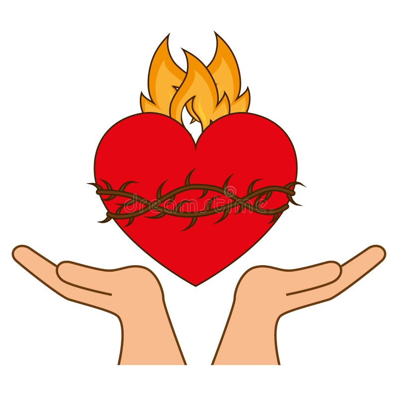 Sacred Heart of Jesus stock illustration. Illustration of christianity ...
