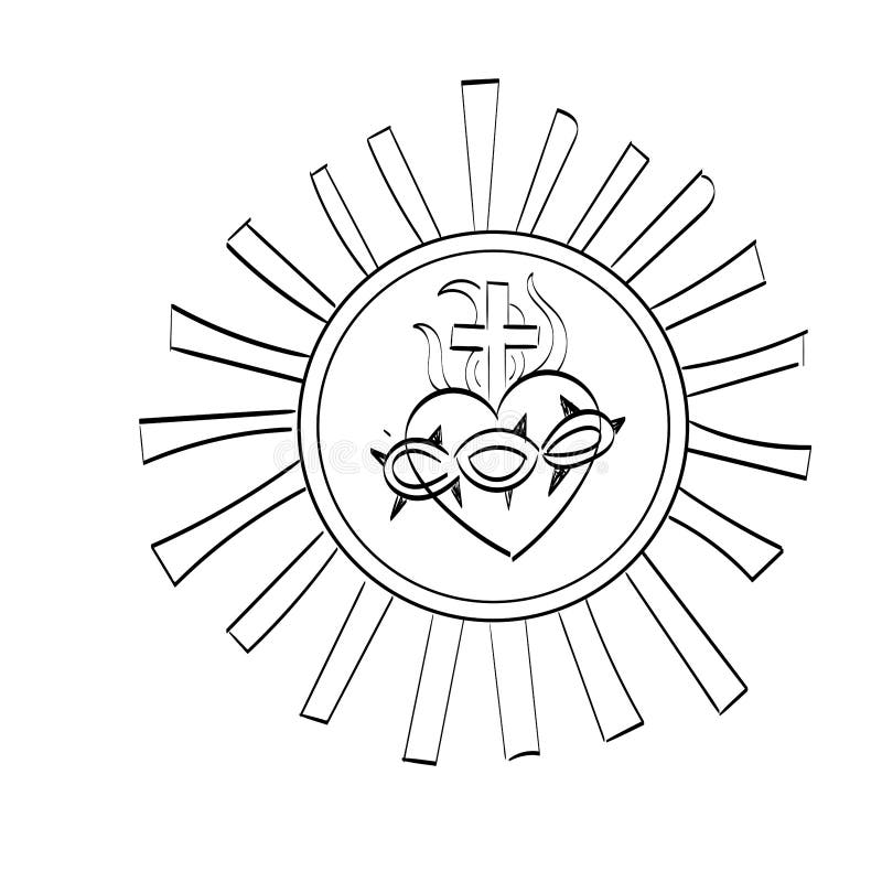 Sacred Heart Jesus Vector Illustration Drawing Stock Vector ... Sacred Heart Jesus Vector Illustration Drawing Stock Vector ...