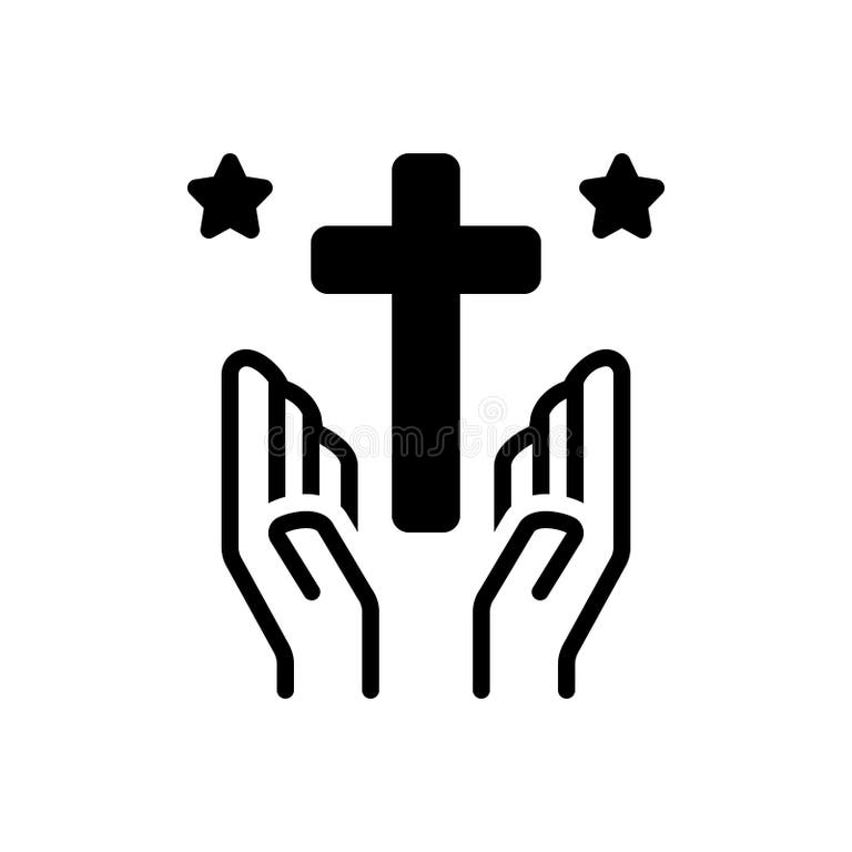 Black Solid Icon for Sacred, Virtuous and Blest Stock Vector ...