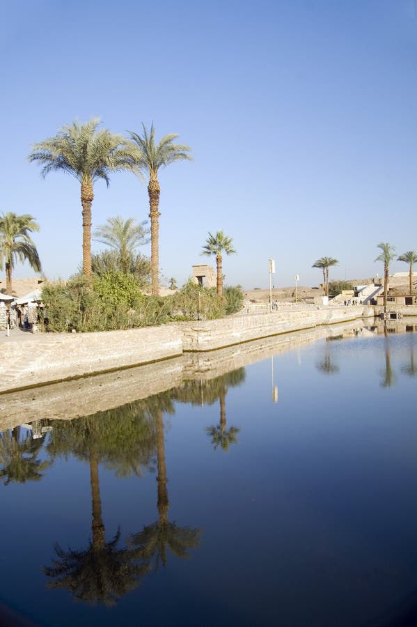 Sacred Lake in Karnak Temple Stock Photo - Image of horizontal, daytime ...
