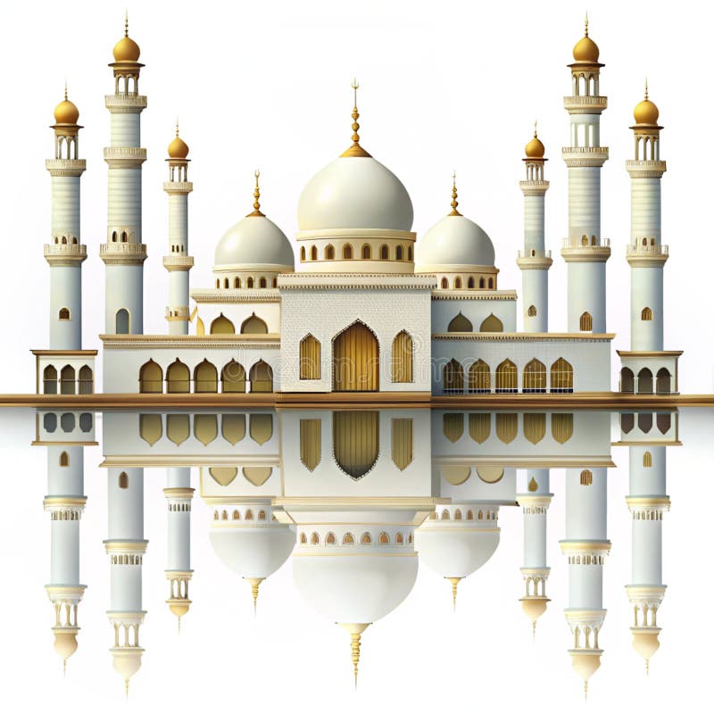 Sacred Mosque Reflection Icon Stock Illustration - Illustration of ...