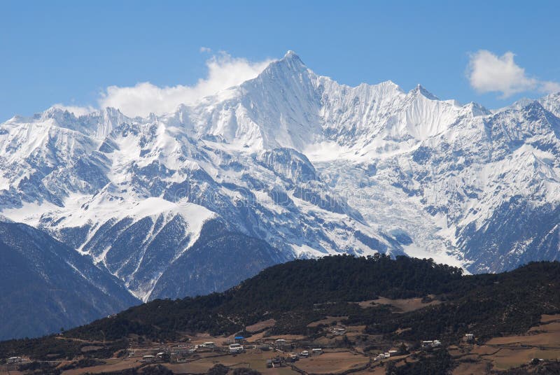 Sacred Mountain of Kawagebo Stock Image - Image of sacred, khabadkarpo ...
