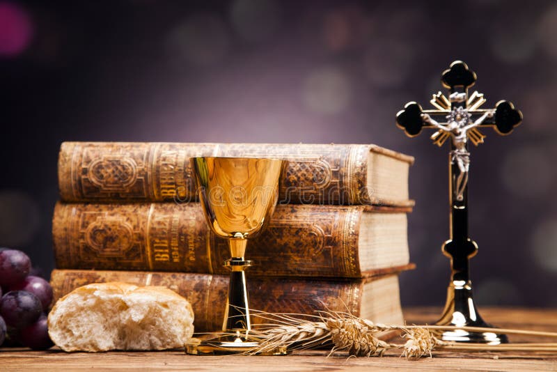 Sacred objects stock image. Image of wafer, jesus, wine - 46985745
