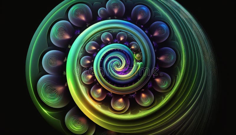 Sacred Spiral with Circle Background Stock Illustration - Illustration ...