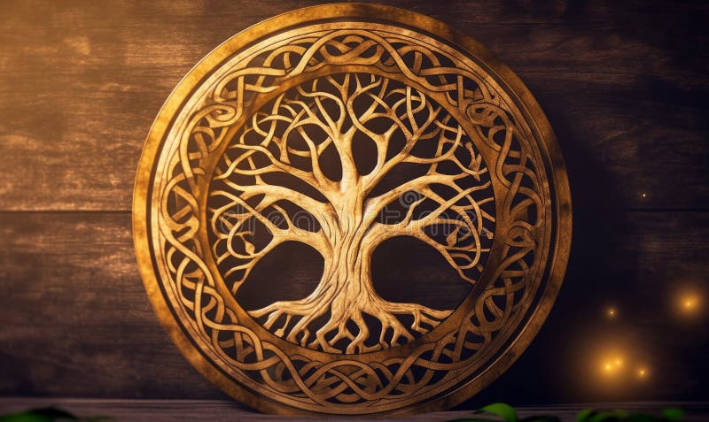 Sacred Tree of Life Symbol As Decoration Crafted from Wood. Generative ...