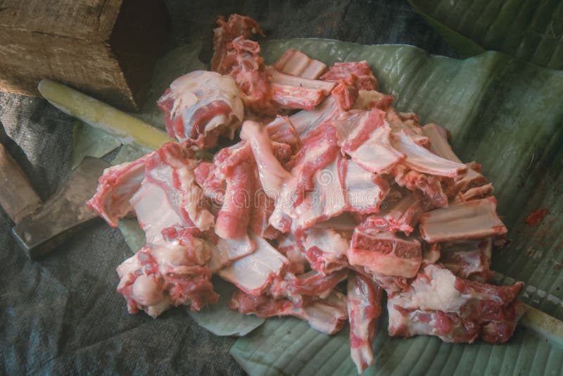 Sacrificial Lamb Bones and Meat that Has Been Cut into Pieces To Be ...