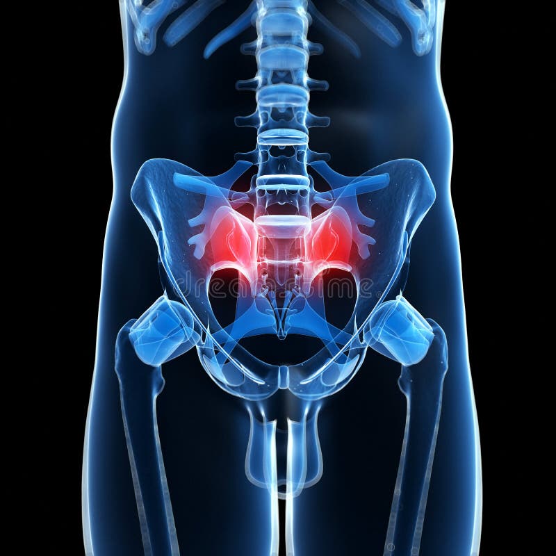 Illustrazione 3d Di Anatomia Dell'osso Del Coccige Del Sacro Con L ...