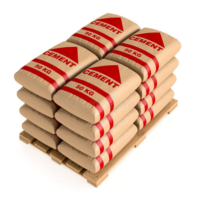 Sacs De Ciment Sur La Palette Illustration Stock - Illustration du ...