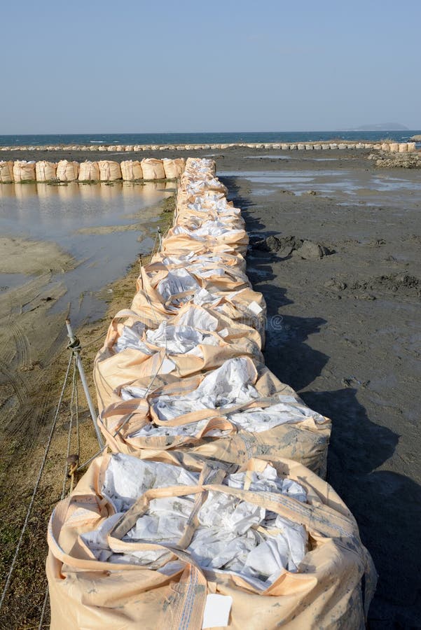 Sacs De Sable Pour La Protection Image stock - Image du barrière, lourd ...