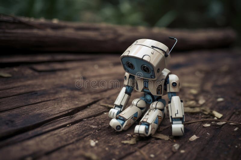 Sad and Abandoned Robot. AI Generated Stock Illustration - Illustration ...