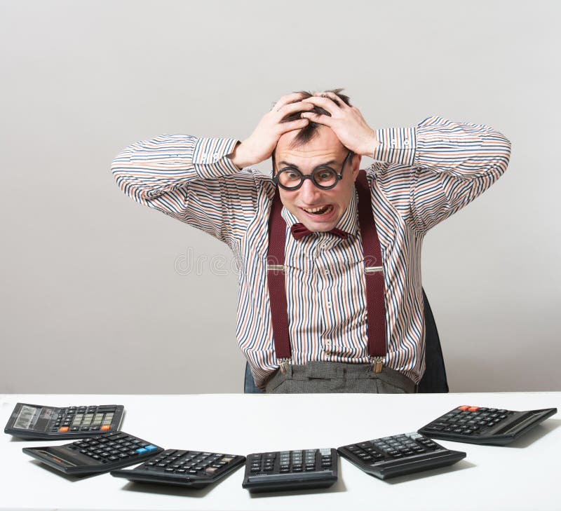 Sad accountant stock photo. Image of deadline, crazy - 52141134