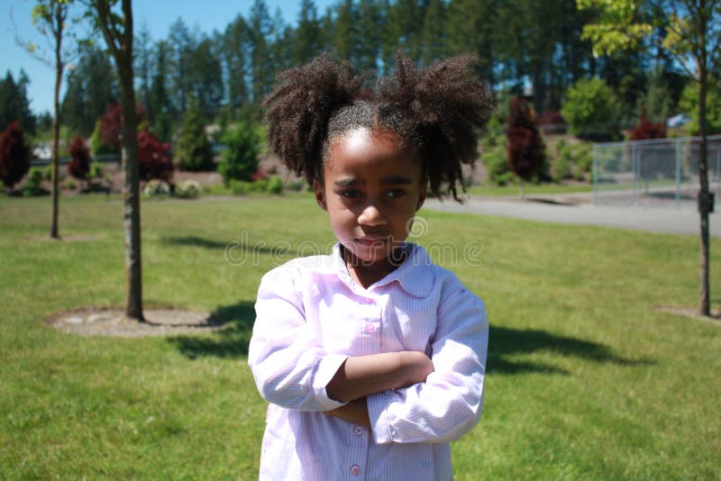 Sad African American Girl stock photo. Image of children - 9569520