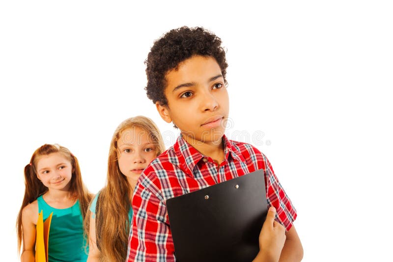 Sad African Student Standing in the Queue Stock Image - Image of black ...