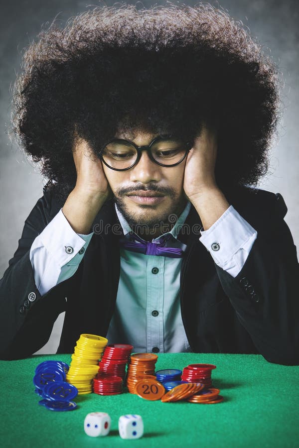 Sad Afro Man after Gambling Stock Image - Image of concept, green: 91630811