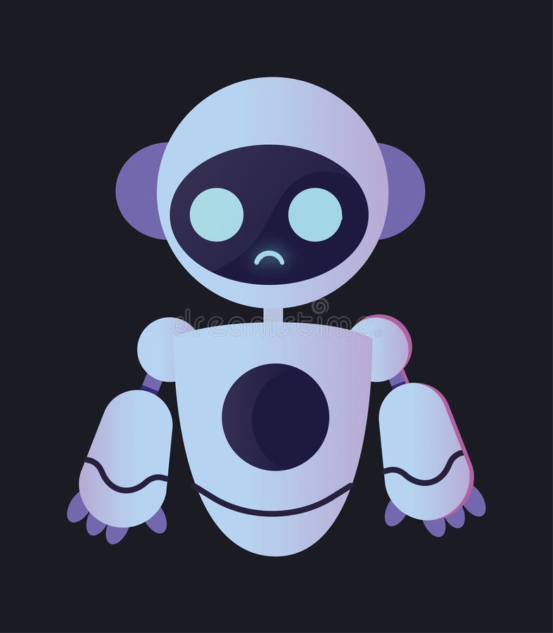 Sad AI robot stock illustration. Illustration of cartoon - 249951351