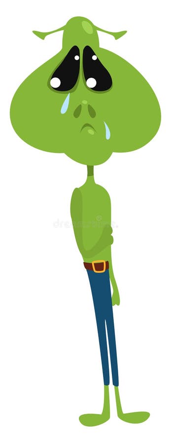 Sad Alien , Illustration, Vector Stock Vector - Illustration of science ...