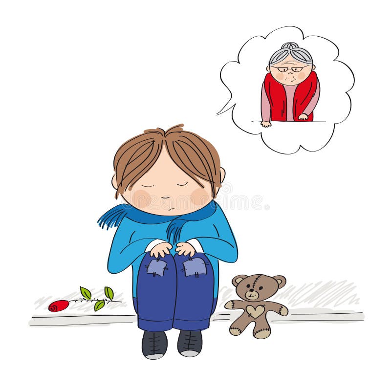 Sad and Alone Little Boy Sitting on the Bench Stock Vector ... Sad and Alone Little Boy Sitting on the Bench Stock Vector ...