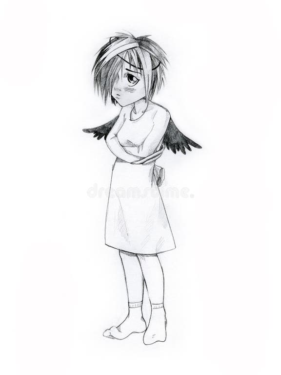 Sad Angel Drawing Stock Illustrations – 266 Sad Angel Drawing Stock ...