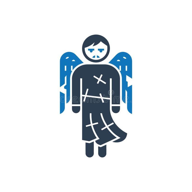 Sad Angel Icon stock illustration. Illustration of vector - 373775631