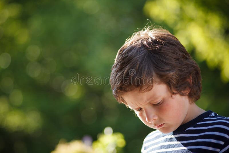 Sad boy stock image. Image of childhood, summer, outside - 30066347