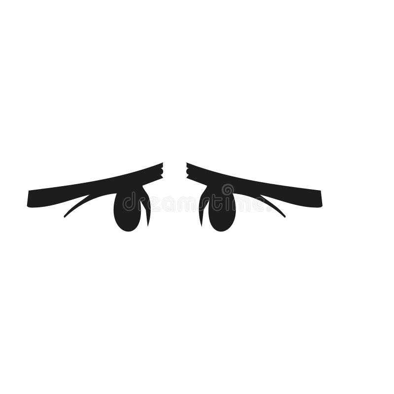 Sad Anime Eyes Silhouette Illustration. Expressive Emotion and Mood ...