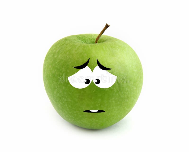 Sad apple stock illustration. Illustration of bright - 21759941