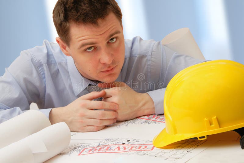 Sad architect stock image. Image of looking, fail, occupation - 8129211