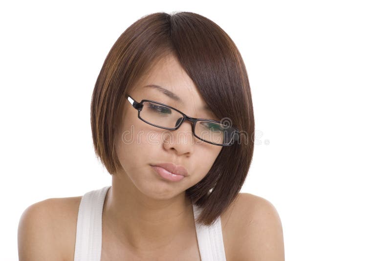 Sad Asian Girl stock image. Image of student, expression - 13662641