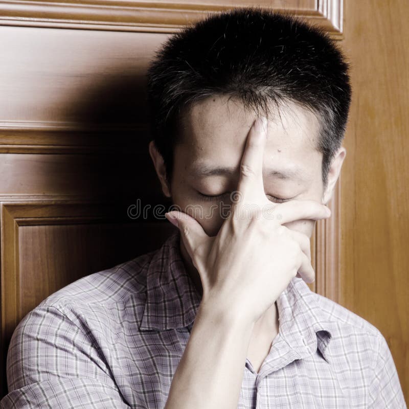 Sad asian man stock image. Image of depression, life - 27902649