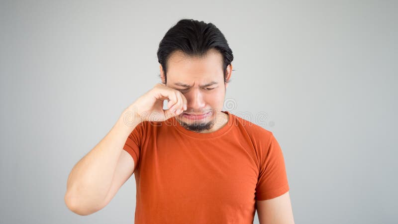 Sad Asian man. stock image. Image of desperate, person - 69762377