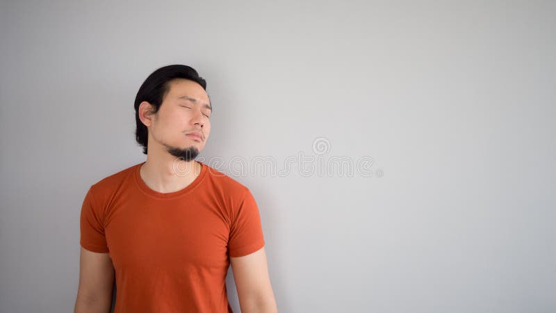 Sad Asian man. stock image. Image of stressed, stress - 69443557