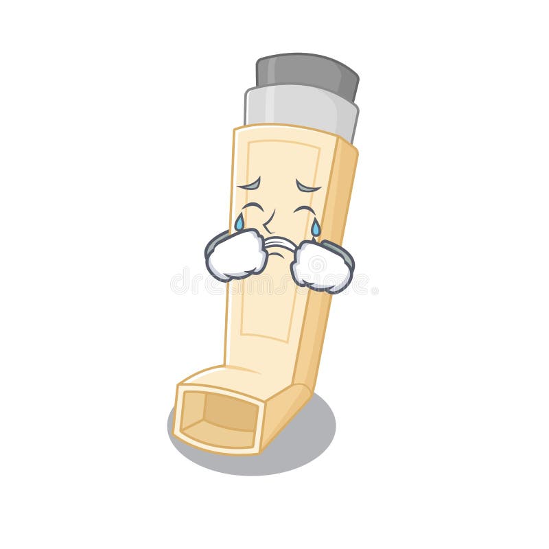 Crying Asthma Inhalers Isolated in the Mascot Stock Vector ...