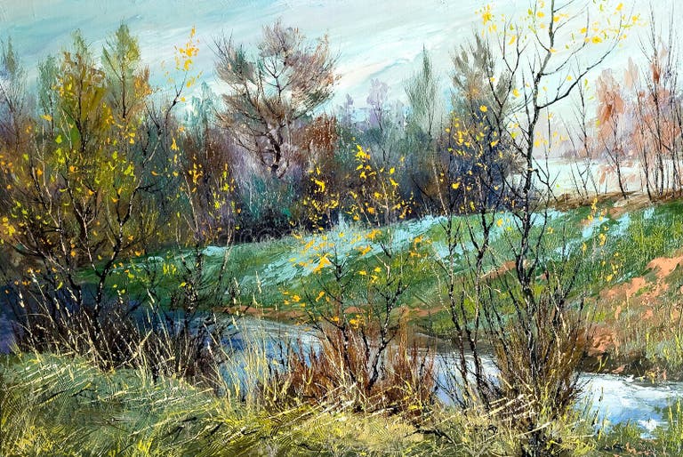 Sad autumn landscape stock illustration. Illustration of drawing - 7920296