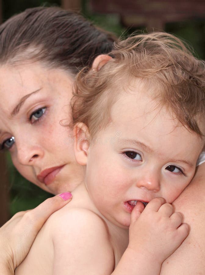 Sad baby stock image. Image of comfort, children, mother - 25776181