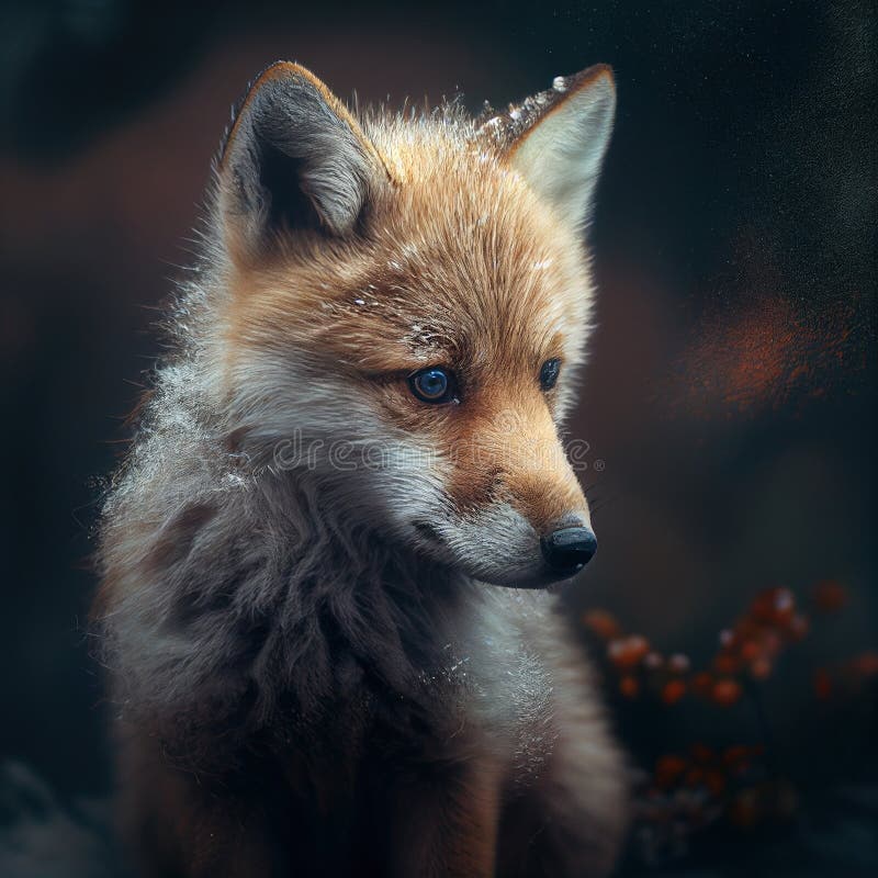 Sad Baby Wolf in the Forest Waiting Outdoor. Generative AI Stock ...