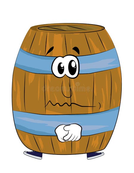 Sad barrel cartoon stock illustration. Illustration of wooden - 48498062